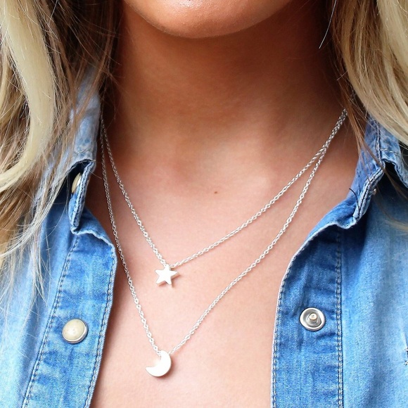 Boutique | Jewelry | 33 Boho Multilayer Star Moon Pendant Necklace ...